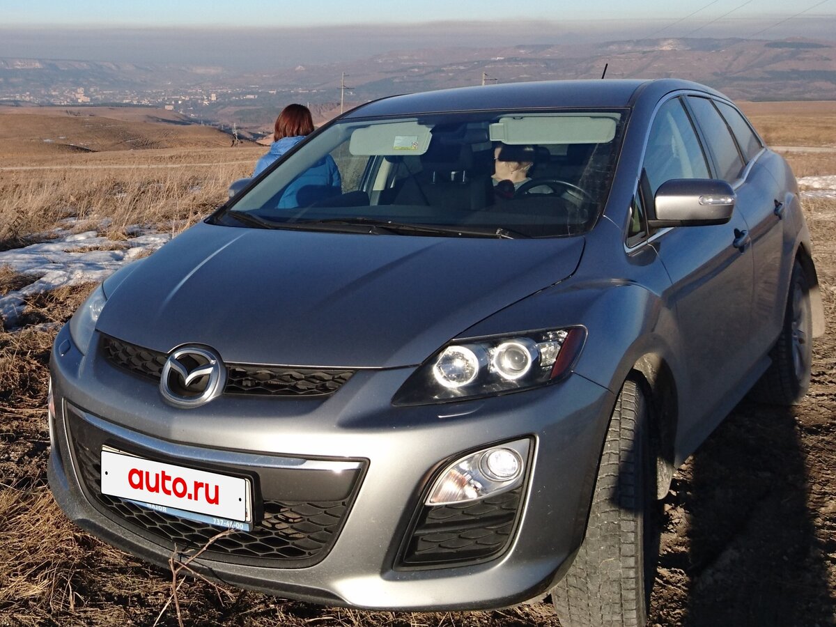 Купить б/у Mazda CX-7 I Рестайлинг 2.5 AT (163 л.с.) бензин автомат в Румянцево: серебристый ...