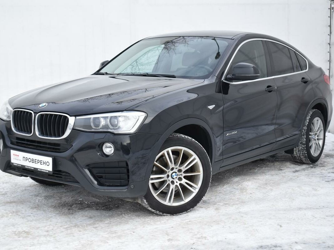 Купить б/у BMW X4 I (F26) 20d 2.0d AT (190 л.с.) 4WD дизель автомат в Москве: чёрный БМВ Х4 I ...