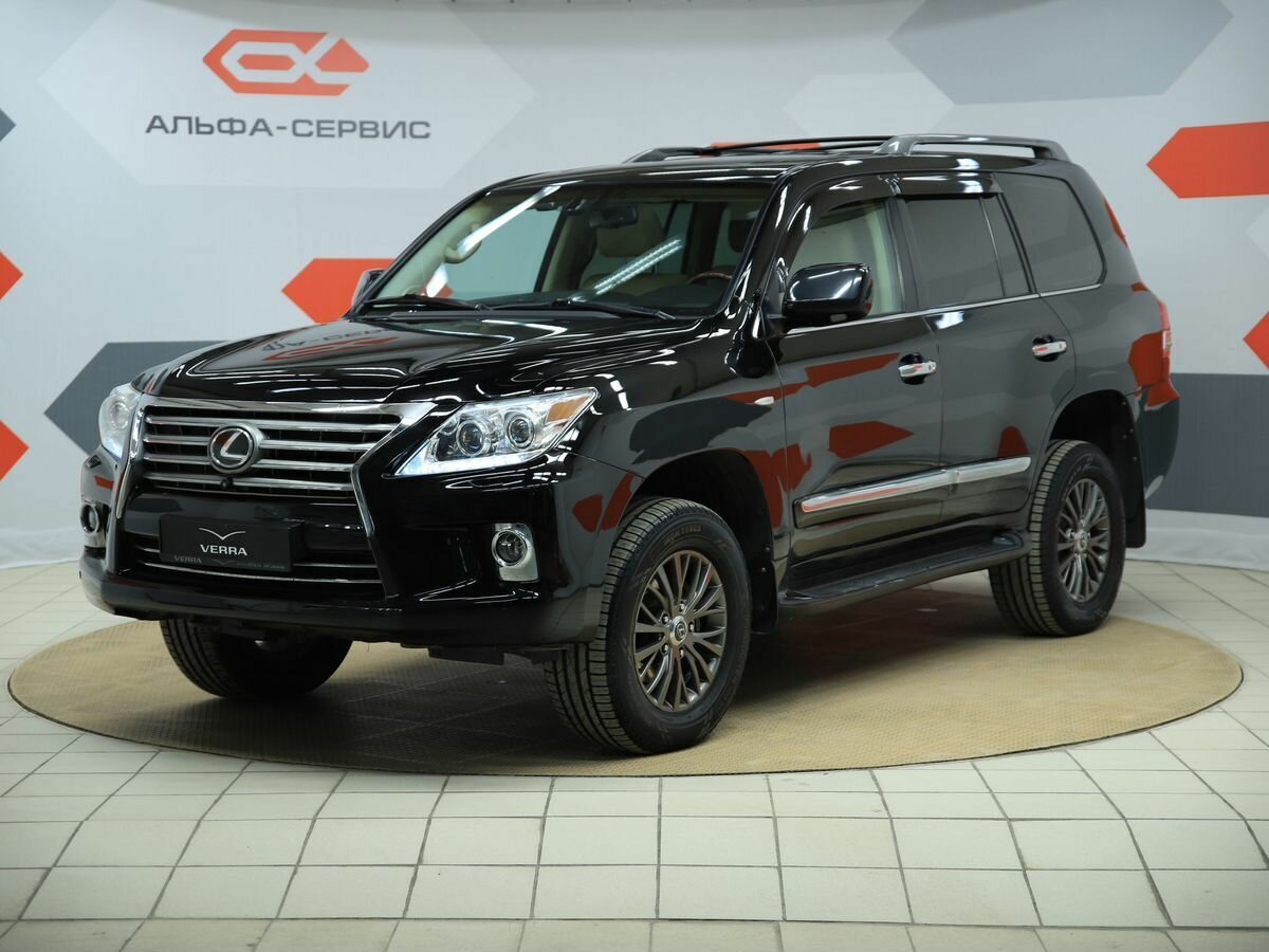 Купить б/у Lexus LX III 570 5.7 AT (367 л.с.) 4WD бензин автомат в Уфе: чёрный Лексус ЛХ III ...