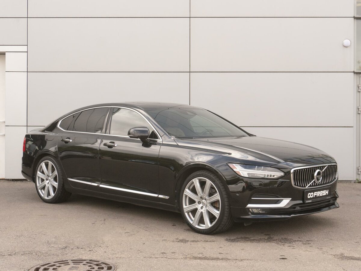Купить б/у Volvo S90 II 2.0 AT (320 л.с.) 4WD бензин автомат в Москве: чёрный Вольво S90 II ...