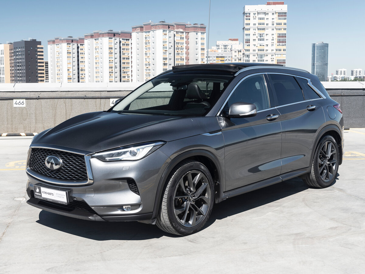 Купить б/у Infiniti QX50 II 2.0 CVT (249 л.с.) 4WD бензин вариатор в Казани: серый Инфинити ку ...