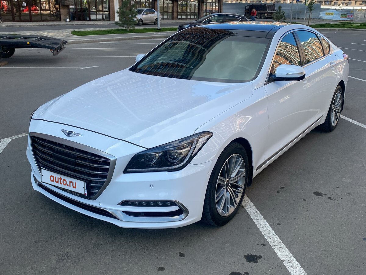 Купить б/у Genesis G80 I 2.0 AT (245 л.с.) 4WD бензин автомат в Краснодаре: белый Генезис Г80 I ...
