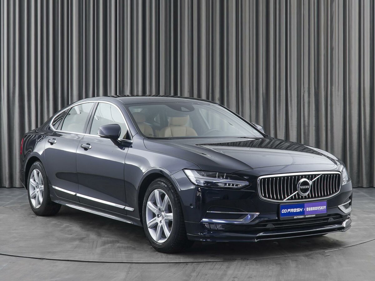 Купить б/у Volvo S90 II 2.0 AT (190 л.с.) бензин автомат в Москве: синий Вольво S90 II седан ...