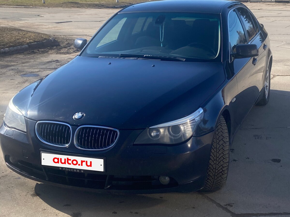 Купить б/у BMW 5 серии V (E60/E61) 525i 2.5 AT (218 л.с.) бензин автомат в Москве: синий БМВ 5 ...