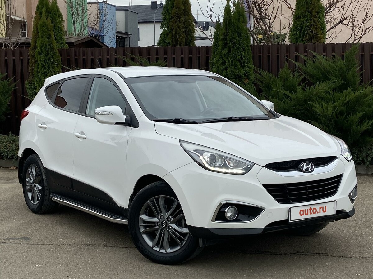Купить б/у Hyundai ix35 I Рестайлинг 2.0 AT (150 л.с.) бензин автомат в Краснодаре: белый Хендай ...