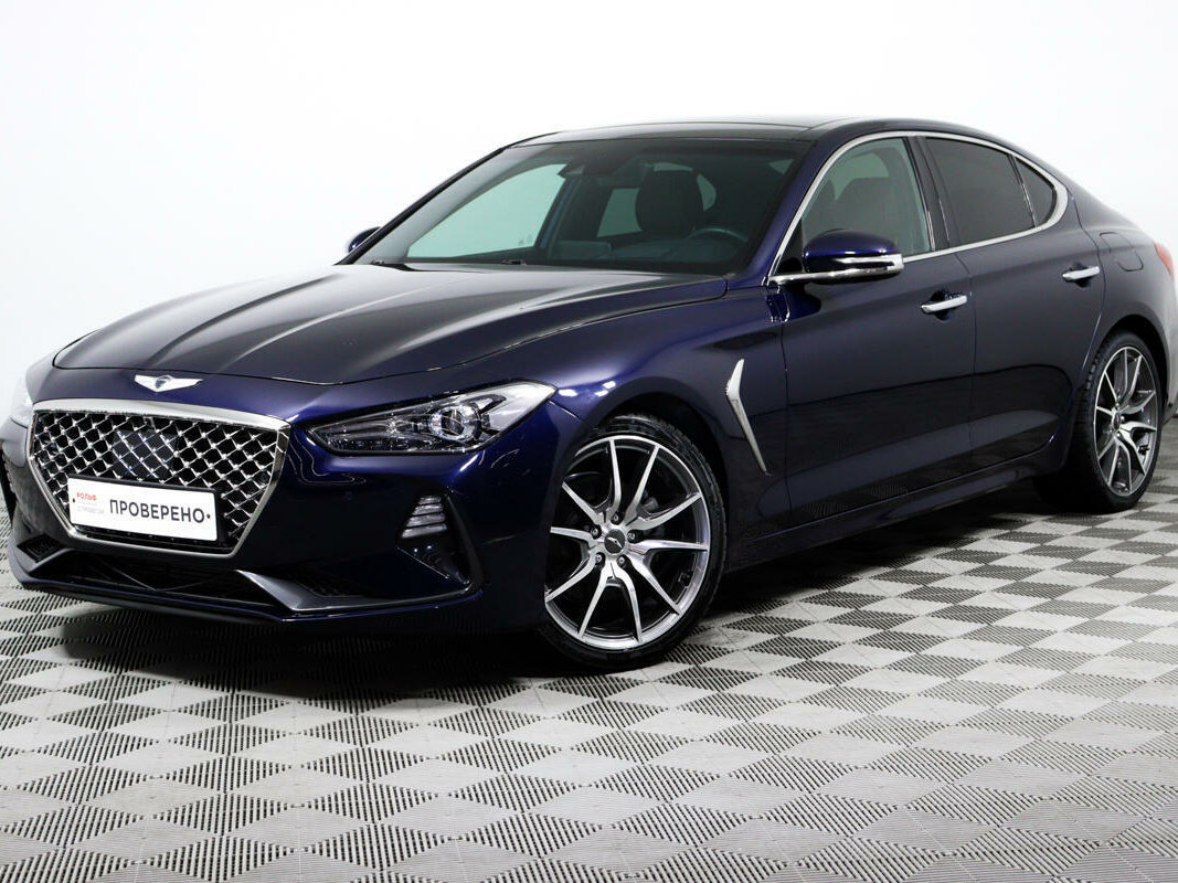 Купить б/у Genesis G70 I 2.0 AT (252 л.с.) бензин автомат в Москве: синий Генезис Г70 I седан ...