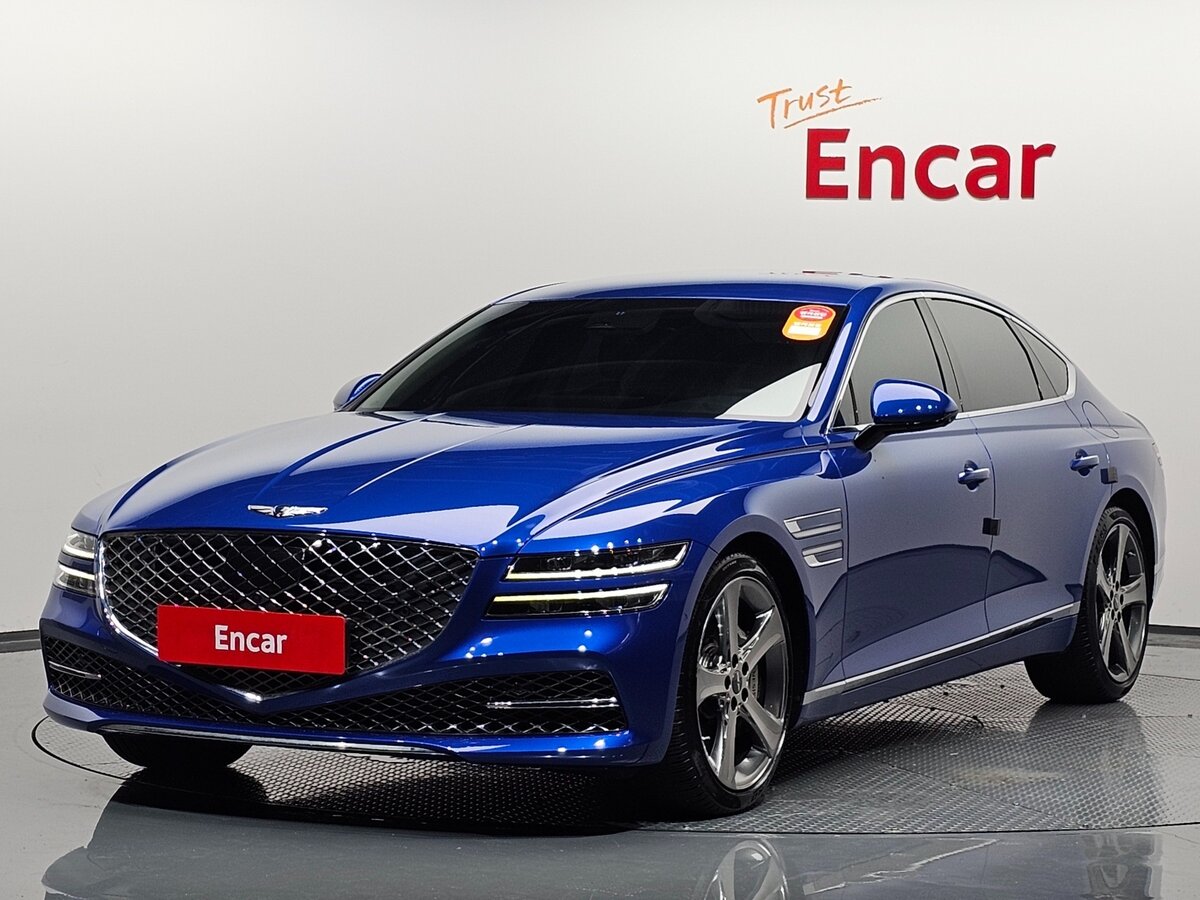 Купить б/у Genesis G80 II 2.5 AT (304 л.с.) 4WD бензин автомат во Владивостоке: синий Генезис ...