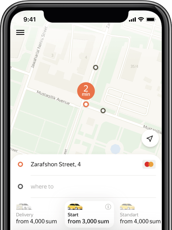 Yandex Go — request rides and order item delivery in Uzbekistan.