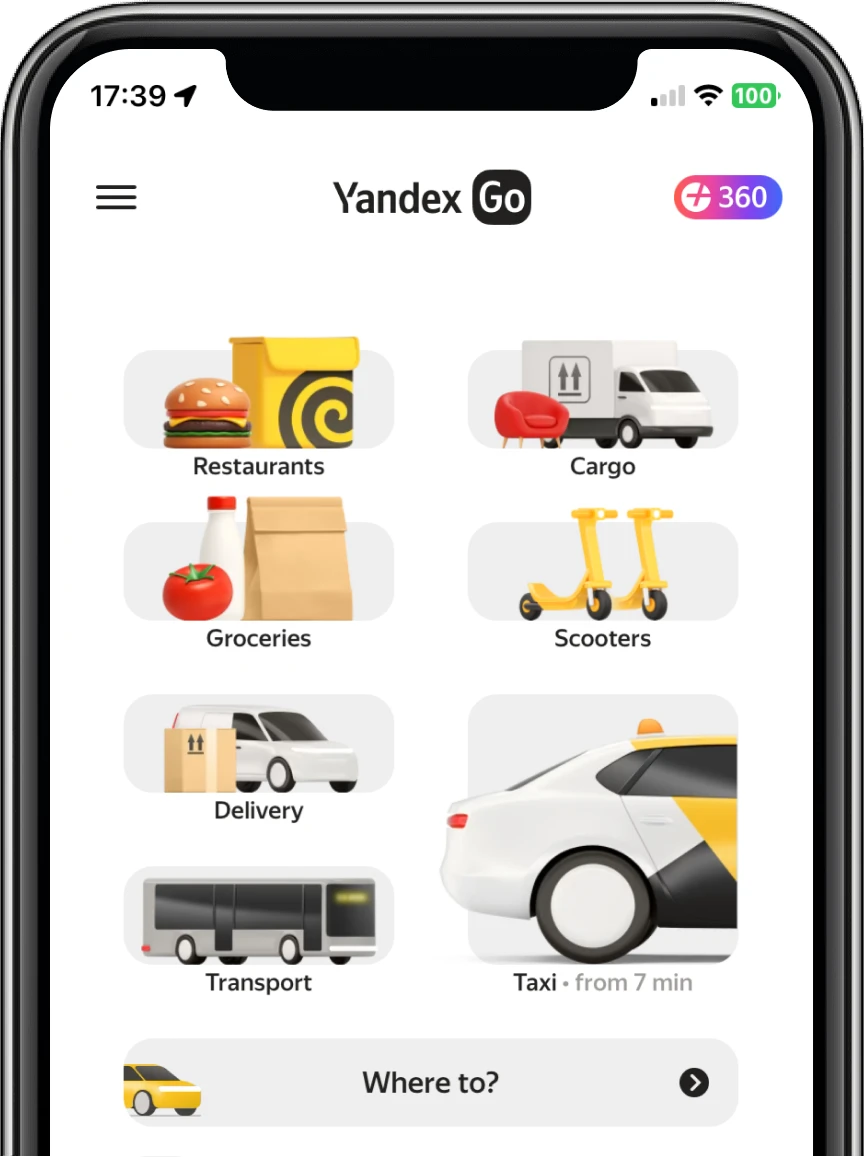 Yandex Go — request rides, order food, deliver items and rent scooters ...