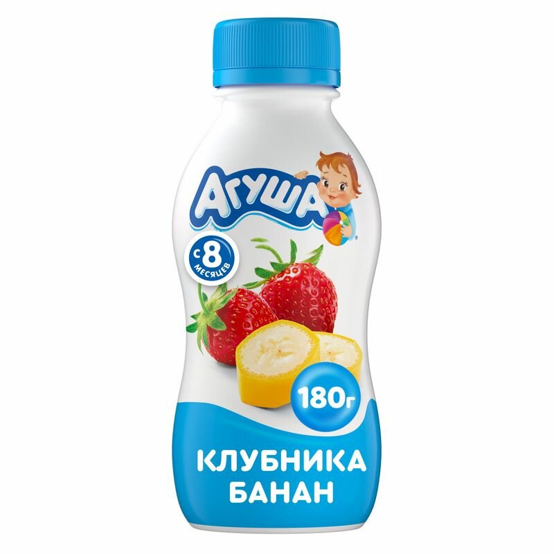 Купить Йогурт детский Агуша Клубника-банан 2.7% по низкой цене с ...