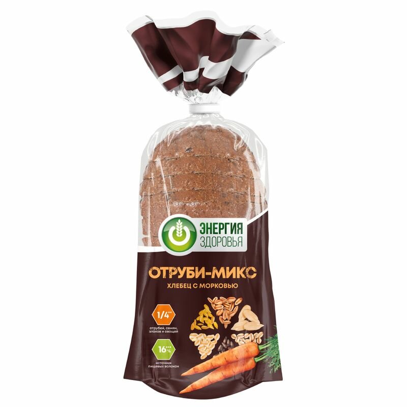 Купить Хлебец Хлебный дом Отруби-микс подовый с морковью, 330г по ...