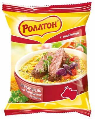 Купить Лапша Роллтон по-домашнему говяжья 90г Роллтон по низкой цене с ...