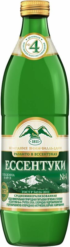Вода минеральная Вимм-Билль-Данн Ессентуки №4 минерально-лечебная ...
