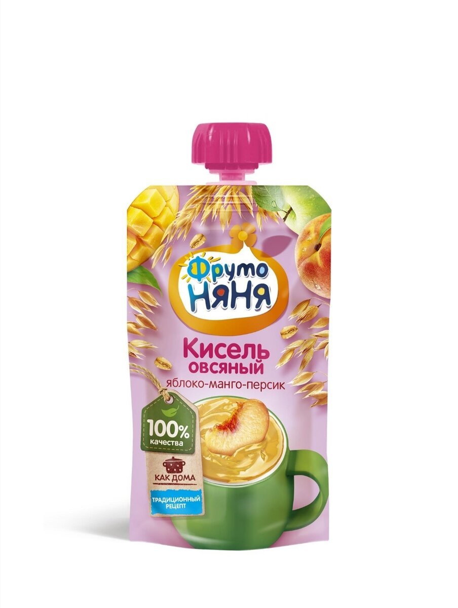Купить Кисель ФрутоНяня овсяный с яблоком, манго и персиком для питания ...