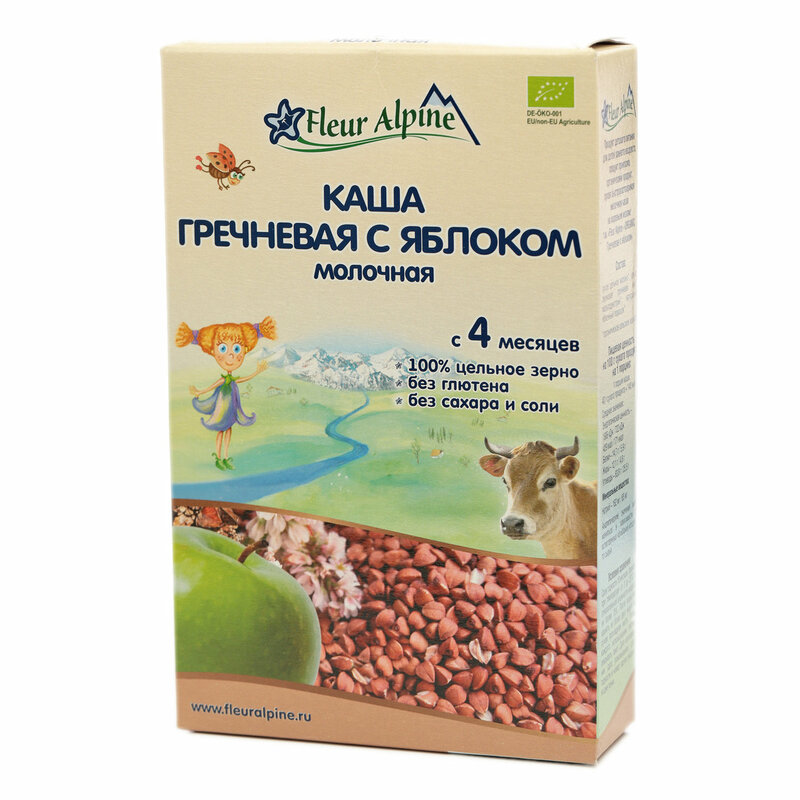 Каша гречневая с яблоком и молоком с 4 мес. ТМ Fleur Alpine (Флёр ...