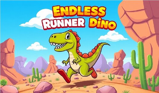 Endless Runner Dino (ад mekkoma.dev.uzb) - гуляць анлайн бясплатна на сэрвісе Яндекс Игры