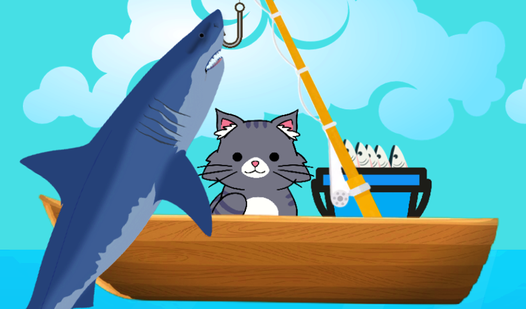 Котик рыбак. Поймай акулу! (от Lets Go W) - играть онлайн бесплатно на ...