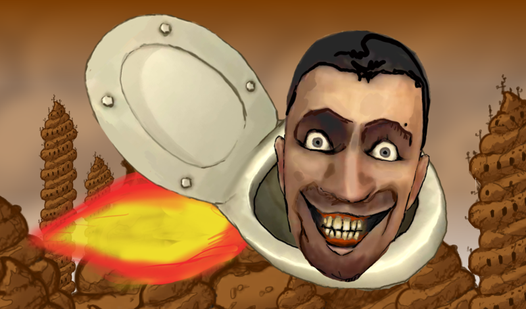 Flying Skibidi Toilet in The Poop Country | Game Gratis KibrisPDR