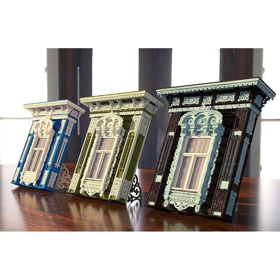 Сборная модель резного наличника из Москвы "Хорлово" с красками и клеем ...