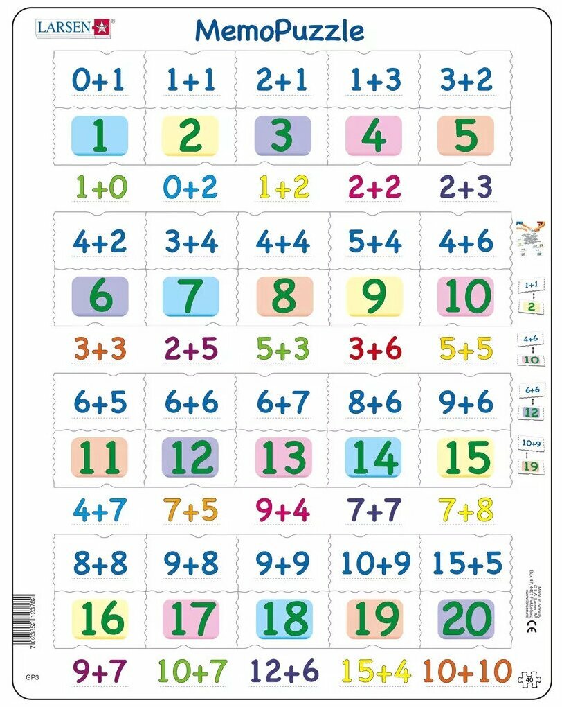 Larsen MemoPuzzle Числа 0-20 — отзывы покупателей