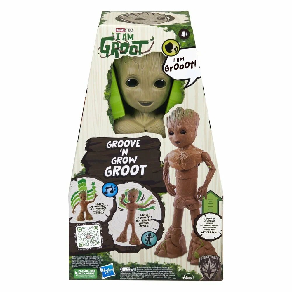 Фигурка-сюрприз Hasbro I AM GROOT Groove N Groot Action Figure, 35 см ...