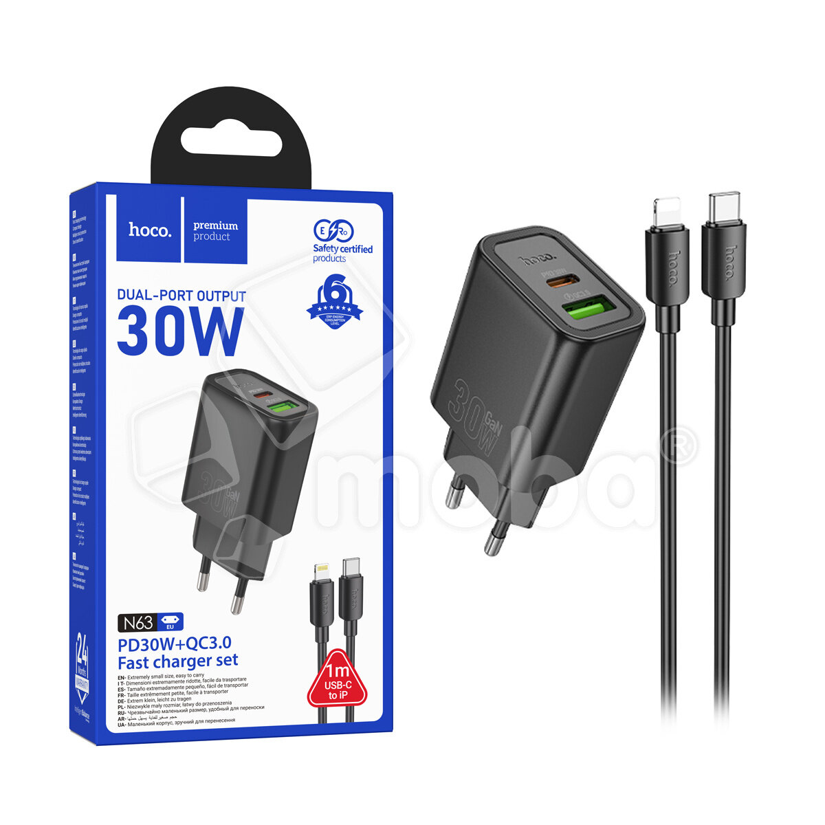 Hoco N63 1USB/1С PD/QC3.0 3A 30W черное — отзывы покупателей