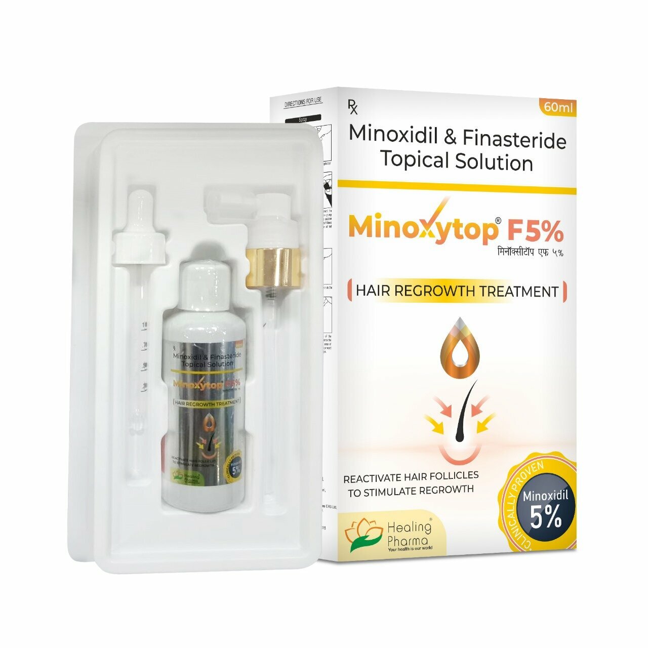 Minoxytop F 5% Minoxidil Solution 5% + Finasteride 1% Healing Pharma ...