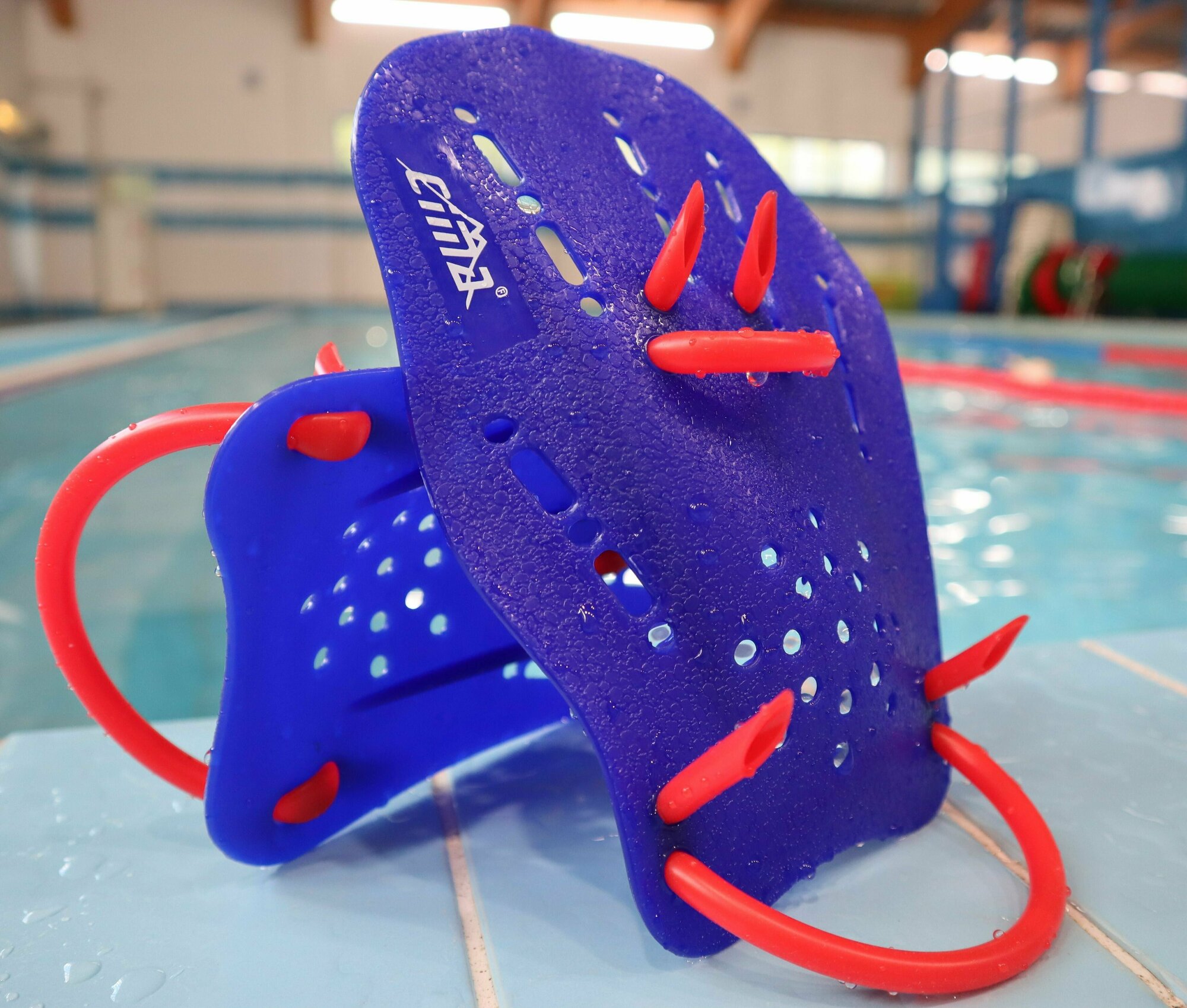 Лопатки для плавания CIMA детские S синий цвет