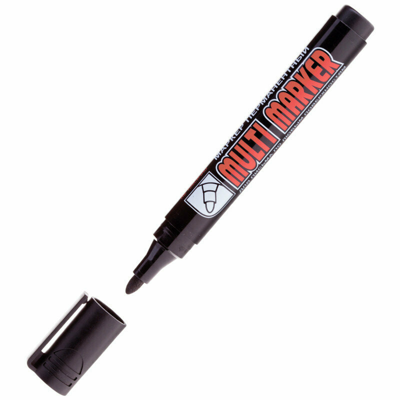 Маркер перманентный Crown "Multi Marker" черный, пулевидный, 3мм, 002676