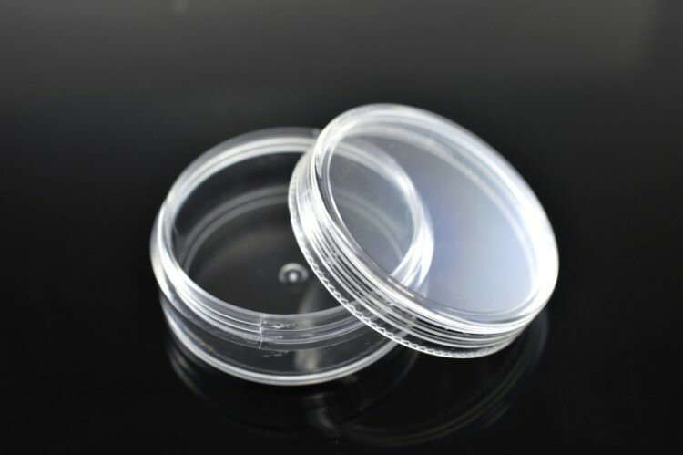 Контейнер для бисера и бусин, диаметр 50мм, высота 21мм, пластиковый, 1005-046, 1шт