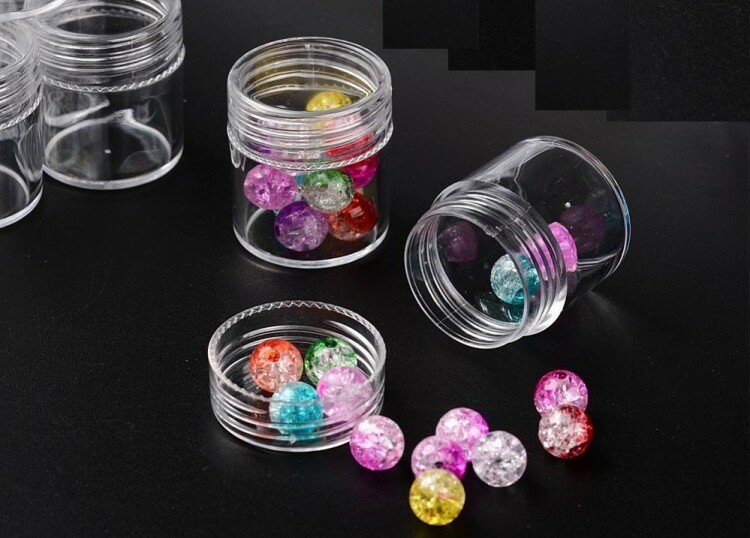 Контейнер для бисера и бусин, диаметр 25мм, высота 29мм, пластиковый, 1005-035, 1шт