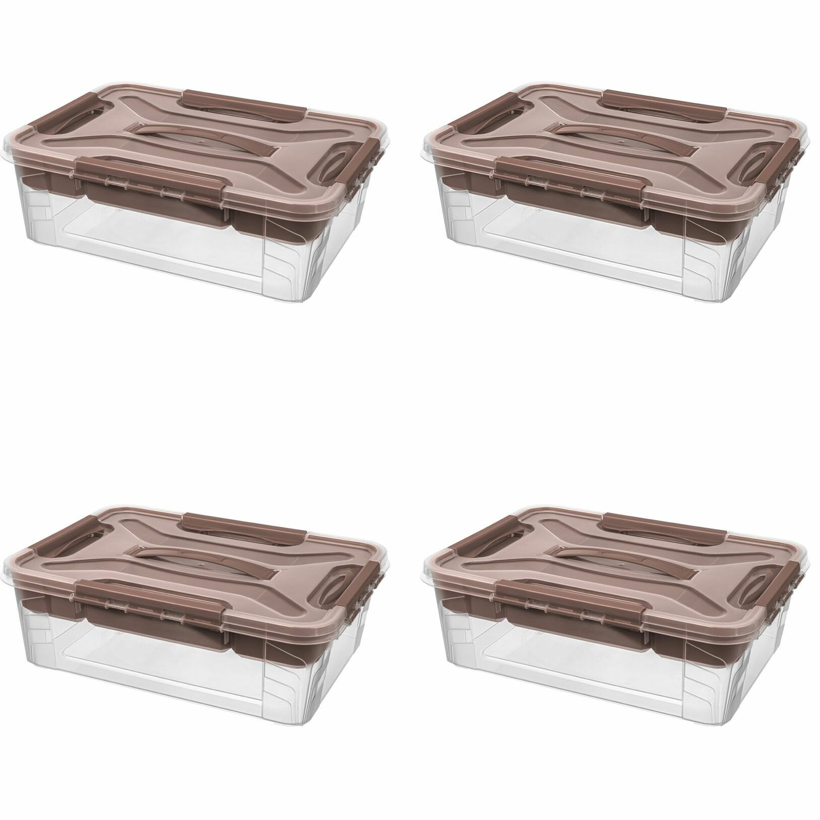 Контейнер для хранения Econova Grand Box (433224314) 390х290х124 мм 10 л с замком и органайзером (4 шт.)