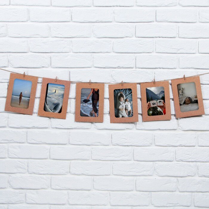 Гирлянда для фотографий с прищепками «Крафт», 6 шт, 9539265