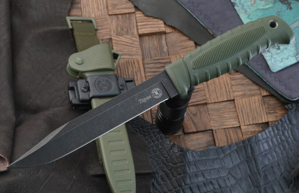 Нож Кизляр Таран V2, сталь AUS-8, рукоять эластрон, хаки