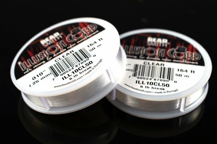 Леска для бисера ILLUSION CORD, диаметр 0,10" (0,25мм), длина 50м, цвет бесцветный, 1032-038, 1шт