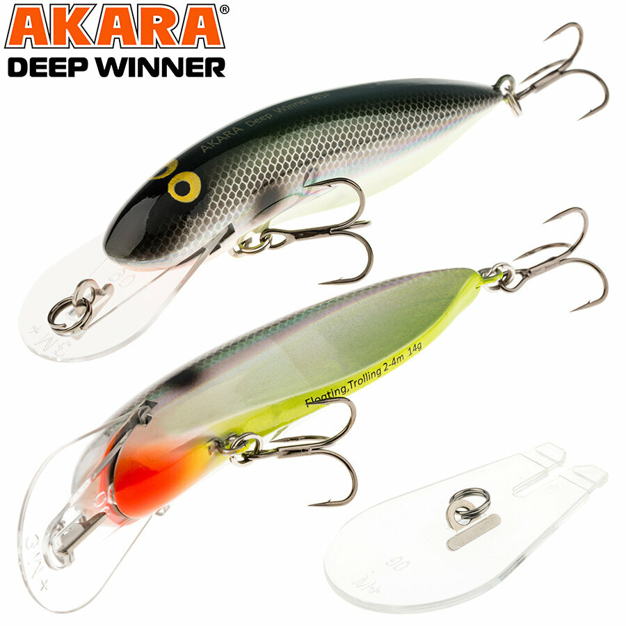 Рыболовная приманка на сома, судака, щуку Воблер Akara Deep Winner 85F 85мм. 14г. №A103