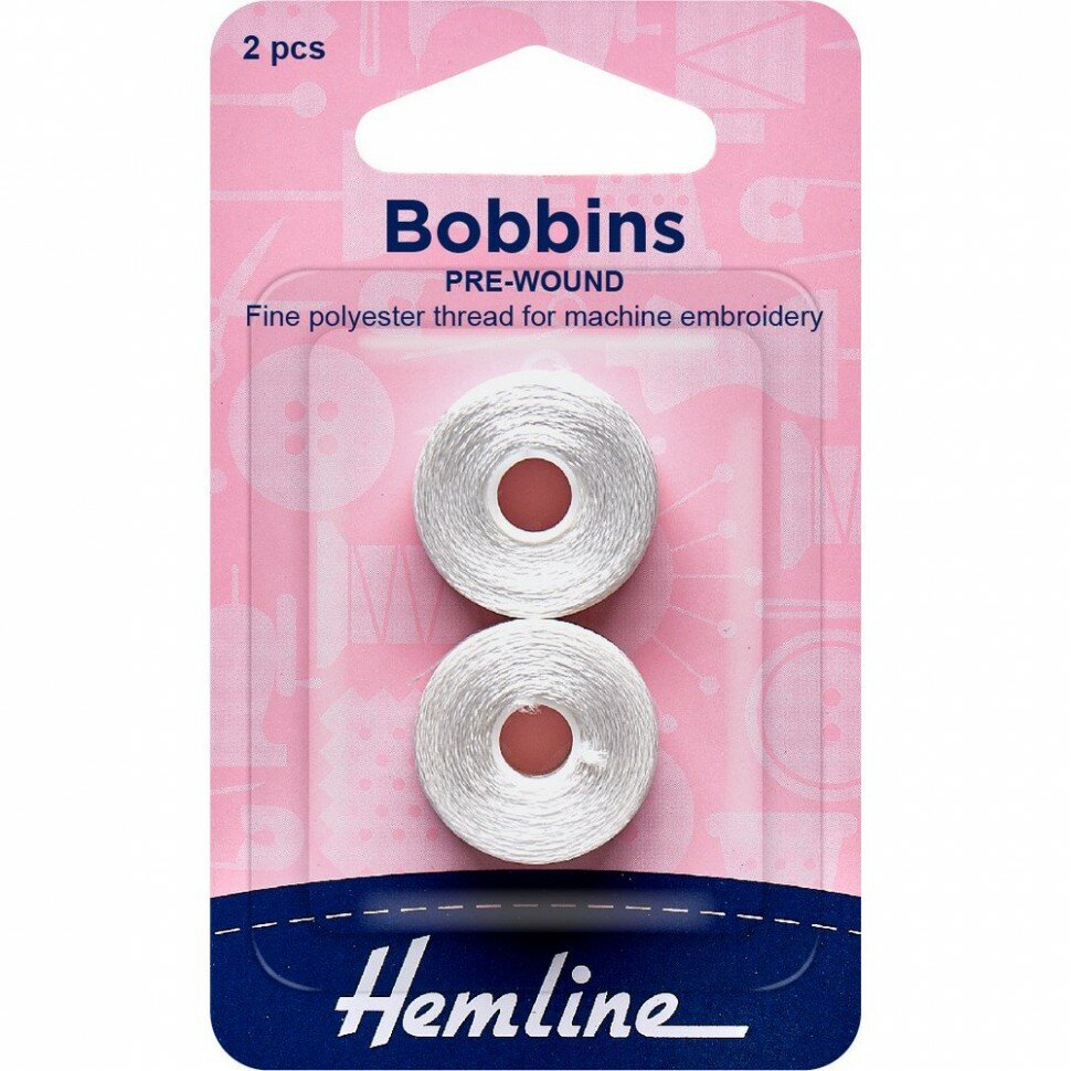 Hemline 121 Нить на шпульке для машинной вышивки, 75/D2
