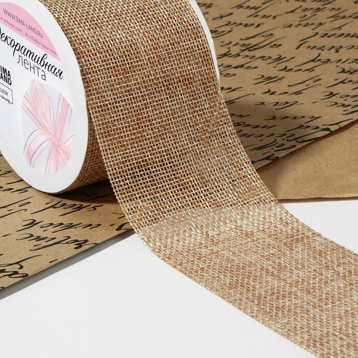 Лента текстильная «Классика», 60 мм, 4,5 ± 0,5 м, цвет бежевый, 1564563