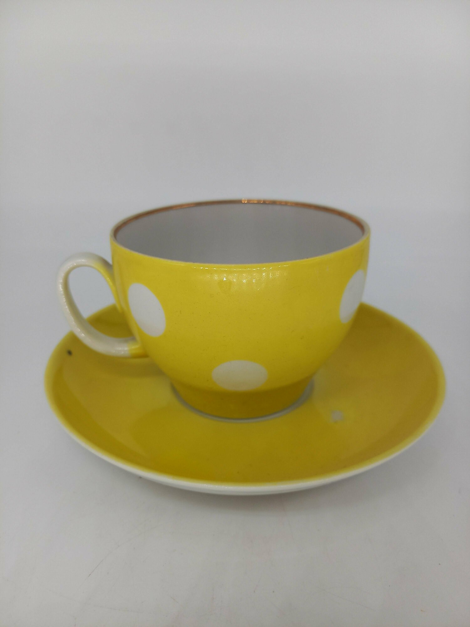 Винтажная чайная пара. Советская чайная пара из фарфора. Винтаж. СССР