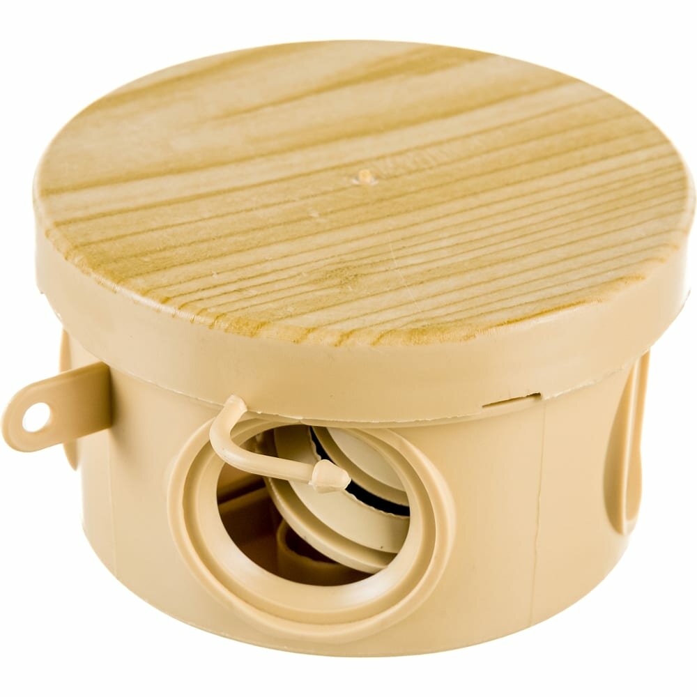 Распаечная коробка Урал ПАК для открытой проводки под светлое дерево 65*40 (круглая), 4 входа ( герм.), IP54, (60) КО-81001065-060