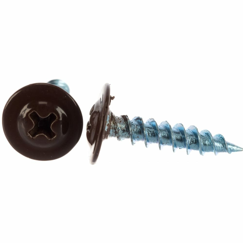 Саморез качественный крепеж прессшайба 4.2х19 мм, коричневая RAL 8017, острая, 250 шт 0300219 КЧ