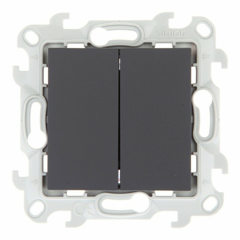 Simon 24 Графит Выключатель 2-кл Push&Go