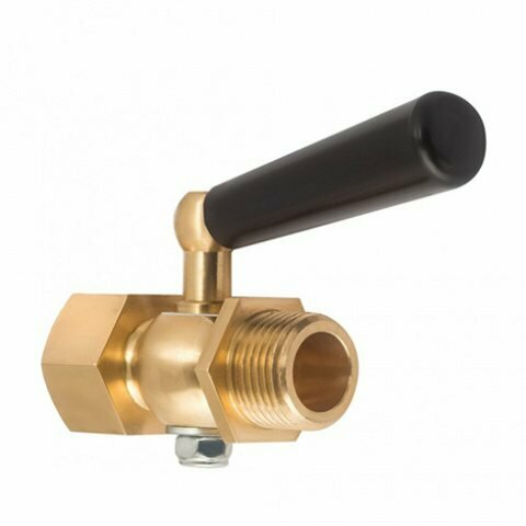 Кран НВ 1/2" для манометра, ручка черная росма