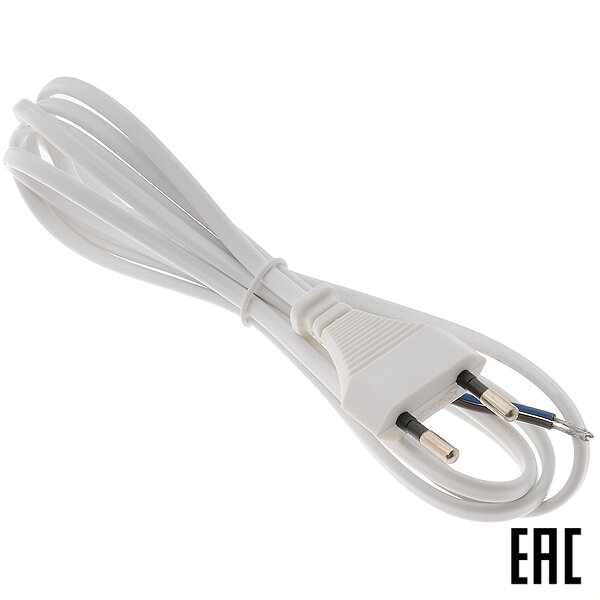 Шнур 2х0,5 армированный вилкой 1,7м белый Rexant 11-1112 ШВВП-вп (4 шт. в комплекте)