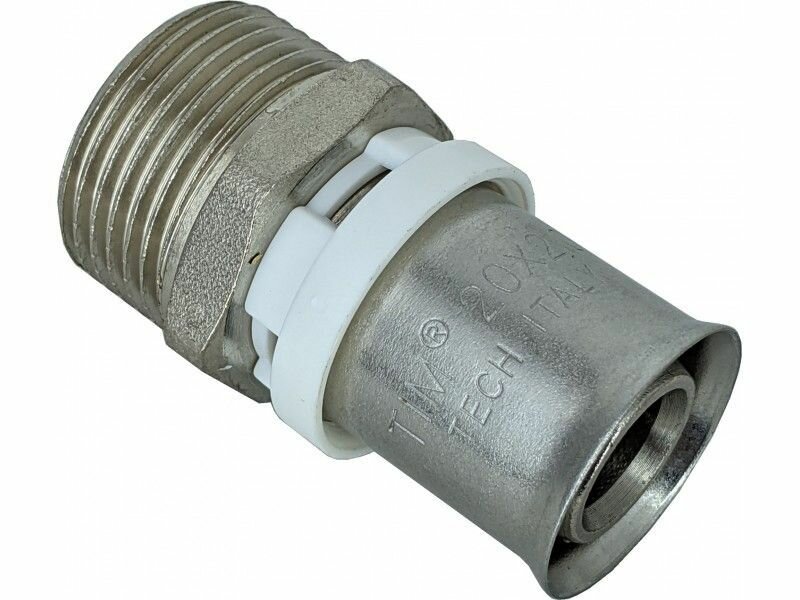 Пресс-фитинг (муфта) переходная никелированная Ф20 мм- 1/2" нар. TIM F-S2002MN