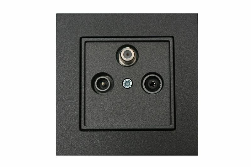 LIREGUS Розетка Телевизионная/Радио/Сателлит Оконечная (TV+R+SAT) Антрацит LIREGUS EPSILON