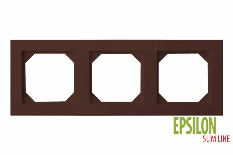 LIREGUS Рамка Трехместная Коричневая SLIM (Универсальный Монтаж) LIREGUS EPSILON