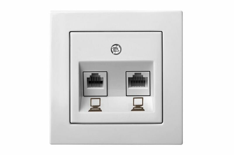 LIREGUS Розетка Компьютерная Двойная (RJ45) Белая LIREGUS EPSILON