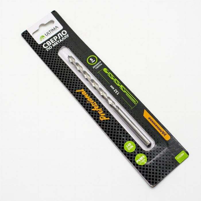 Сверло по металлу спиральное, удлиненное, P6M5, 5,0*132 мм