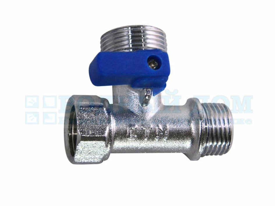 Кран трехпроходной для стиральных машин 1/2"х1/2"х3/4"